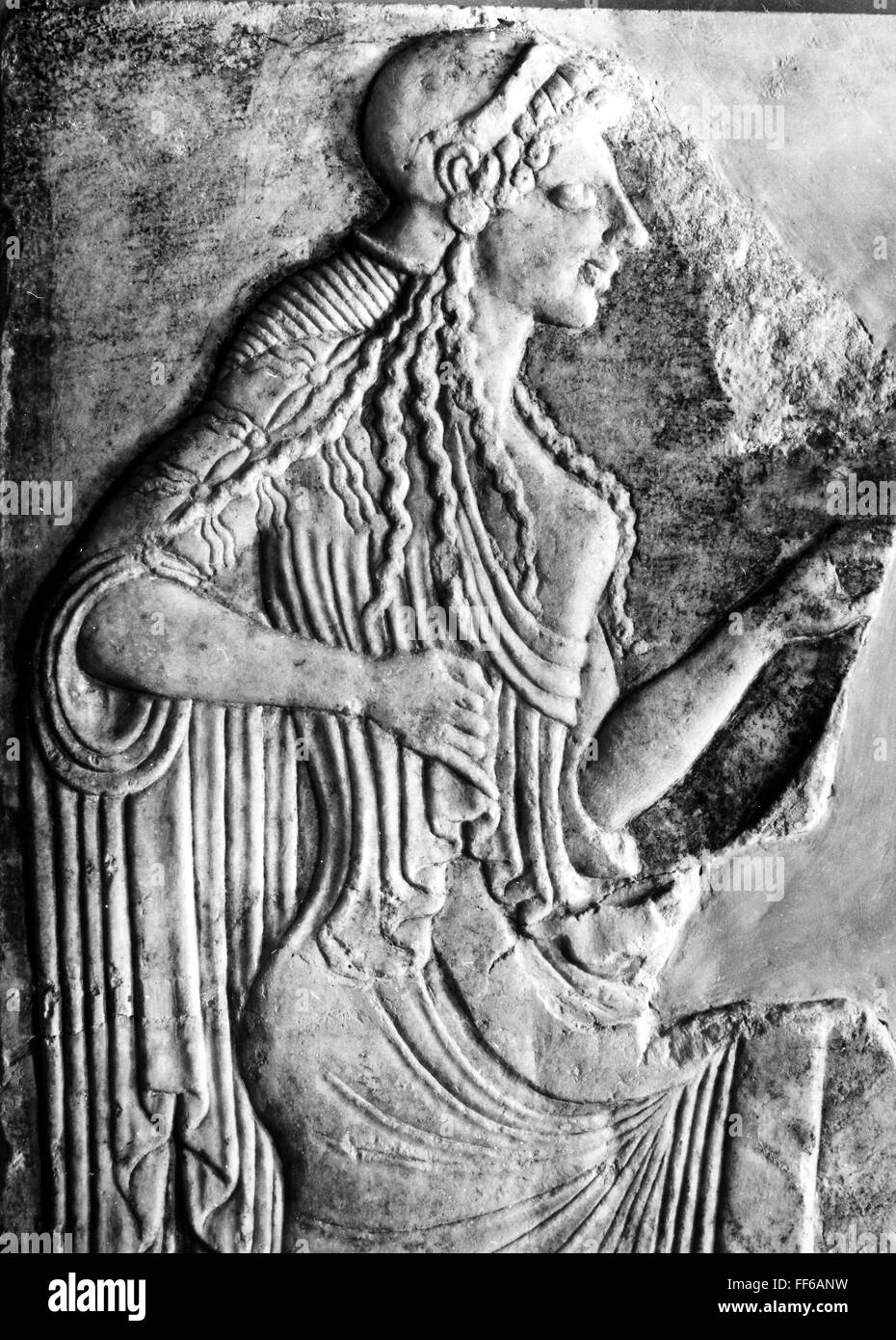 ATHENA. /nAncient Greek bas-relief, 6th century B.C Stock Photo - Alamy