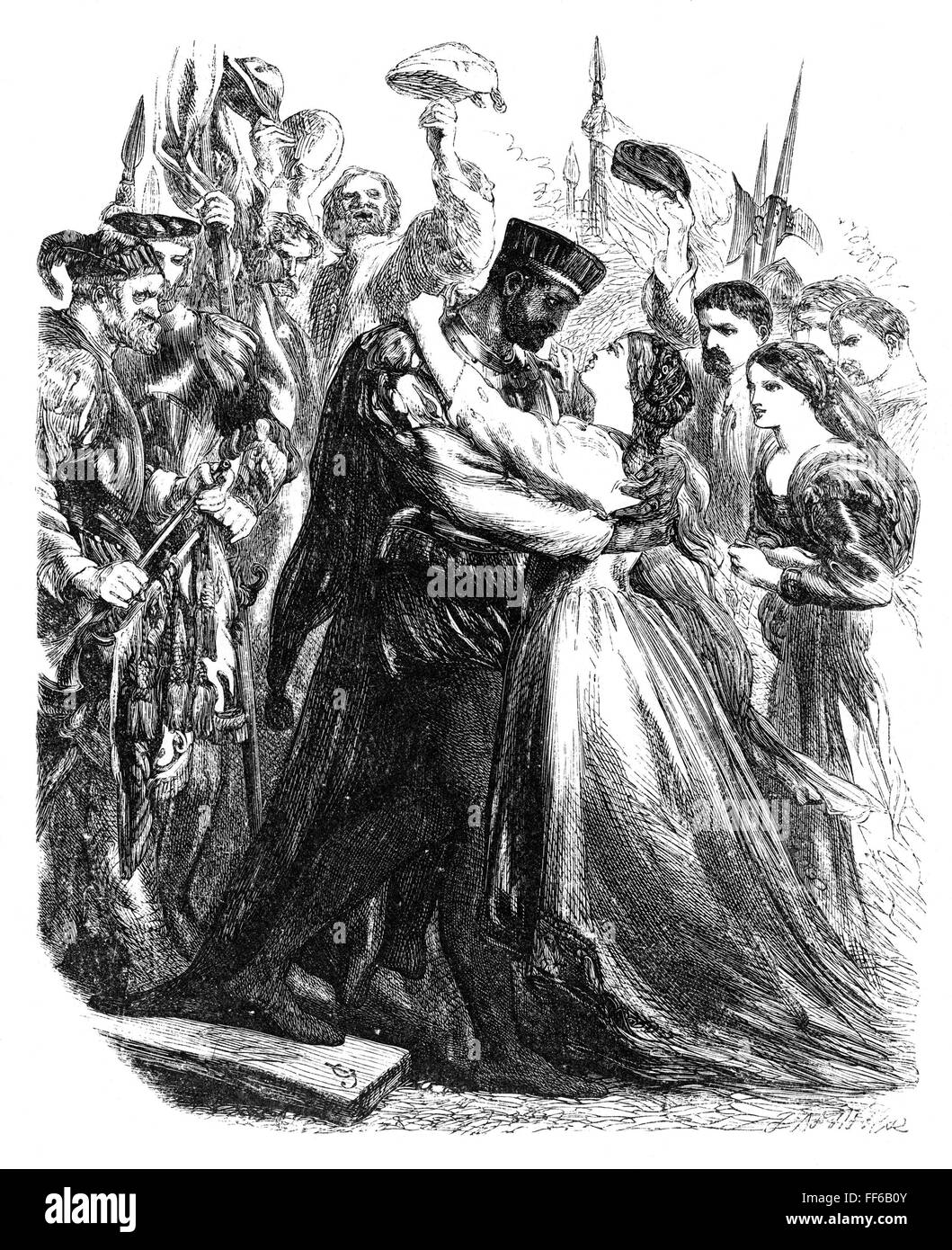 SHAKESPEARE: OTHELLO. /nOthello and Desdemona in Act II, Scene I of ...