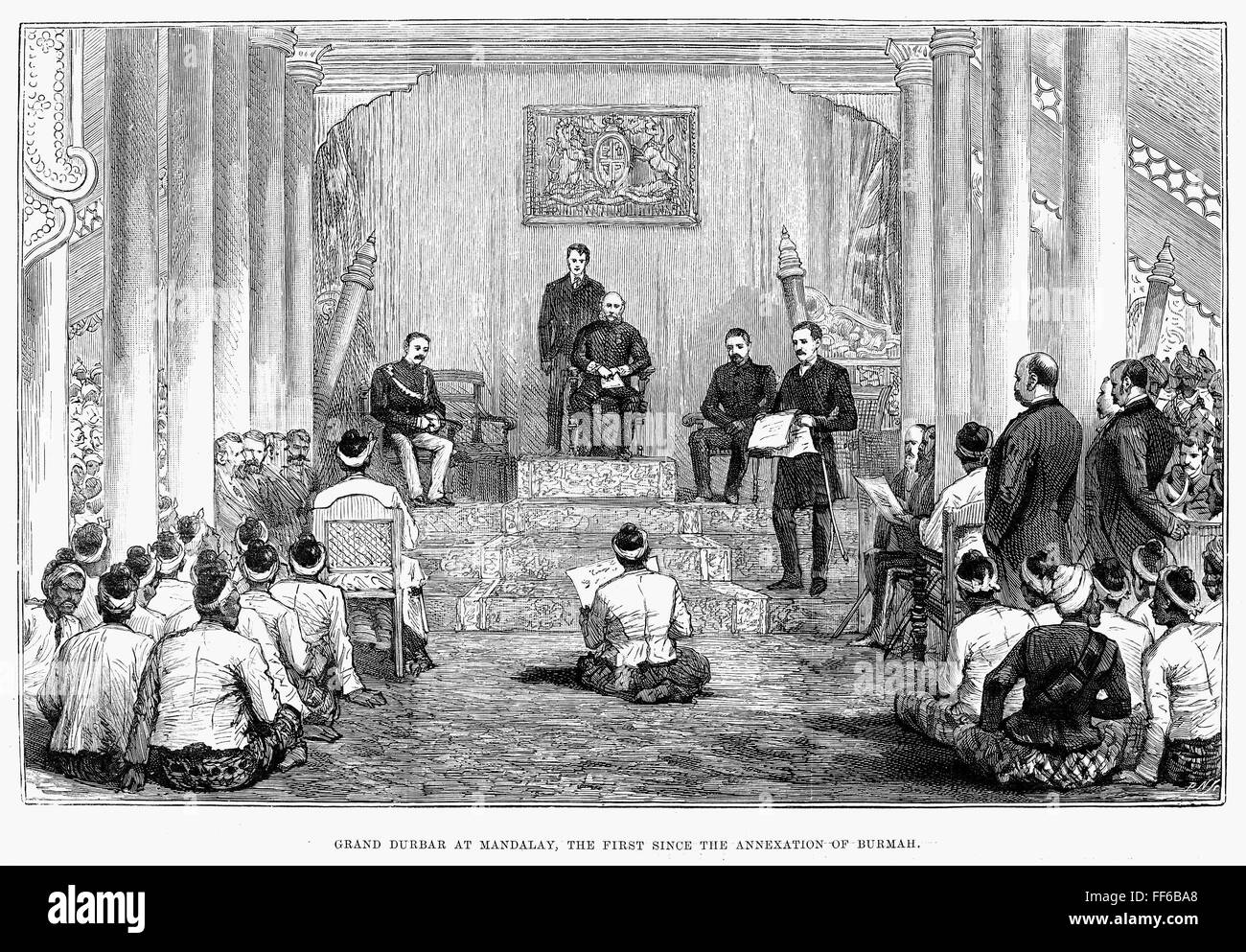 BURMA: DURBAR, 1886. /nThe first grand durbar at Mandalay since the ...