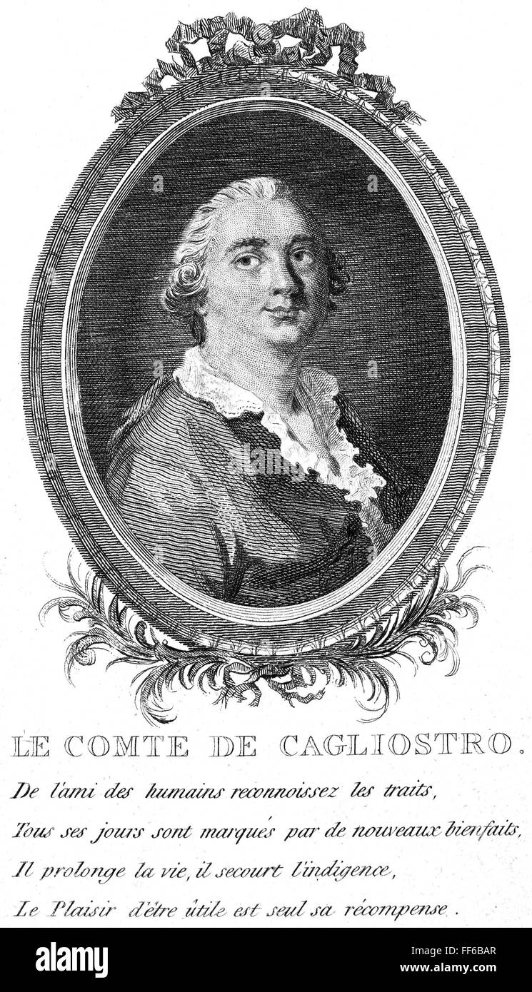 COUNT CAGLIOSTRO /n(1743-1795). Alessandro Conte di Cagliostro. Italian ...
