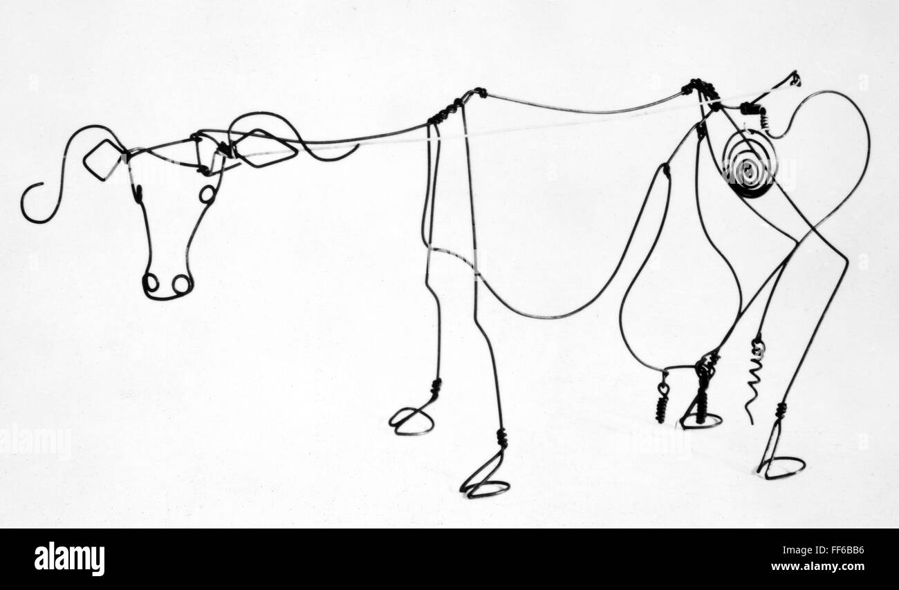 CALDER: 'COW', 1929. /nWire sculpture, 1929, by Alexander Calder ...