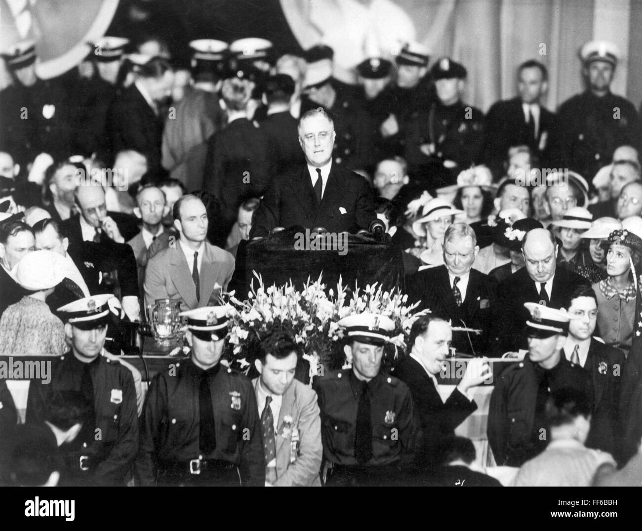 PRESIDENTIAL CAMPAIGN, 1936. /nFranklin Delano Roosevelt accepting his ...