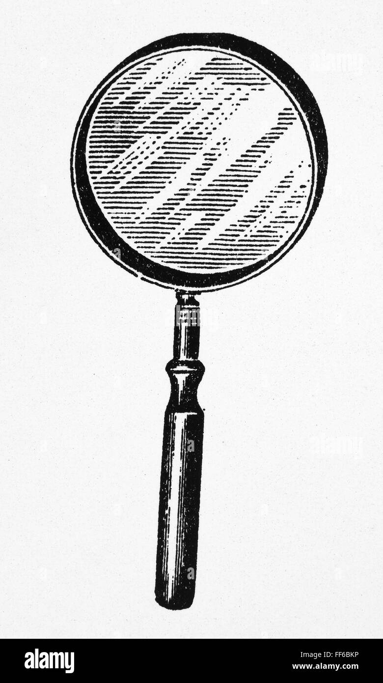 MAGNIFYING GLASS. /nLine engraving Stock Photo - Alamy