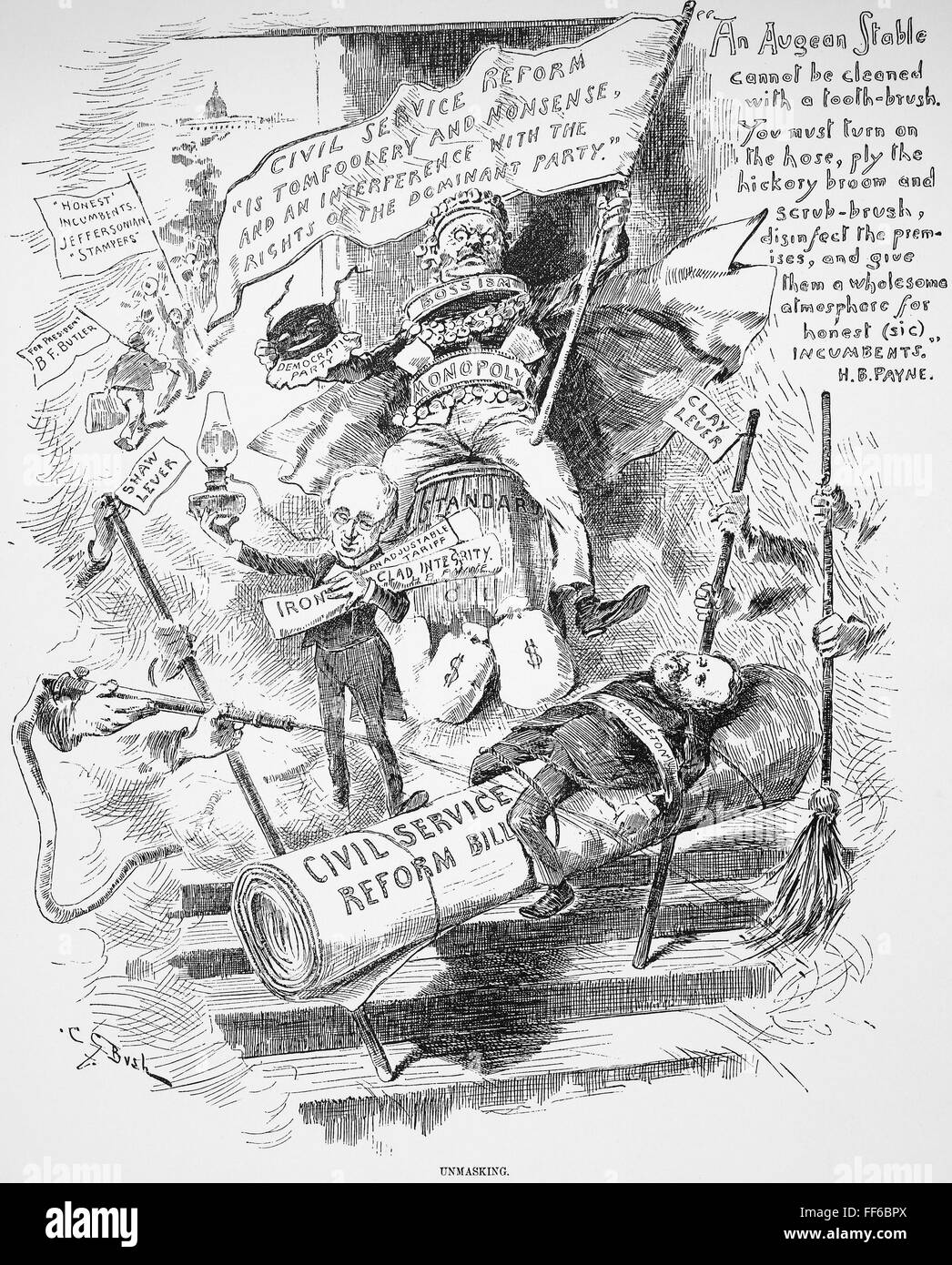 GEORGE HUNT PENDLETON /n(1825-1889). American legislator. Cartoon, 1884 ...