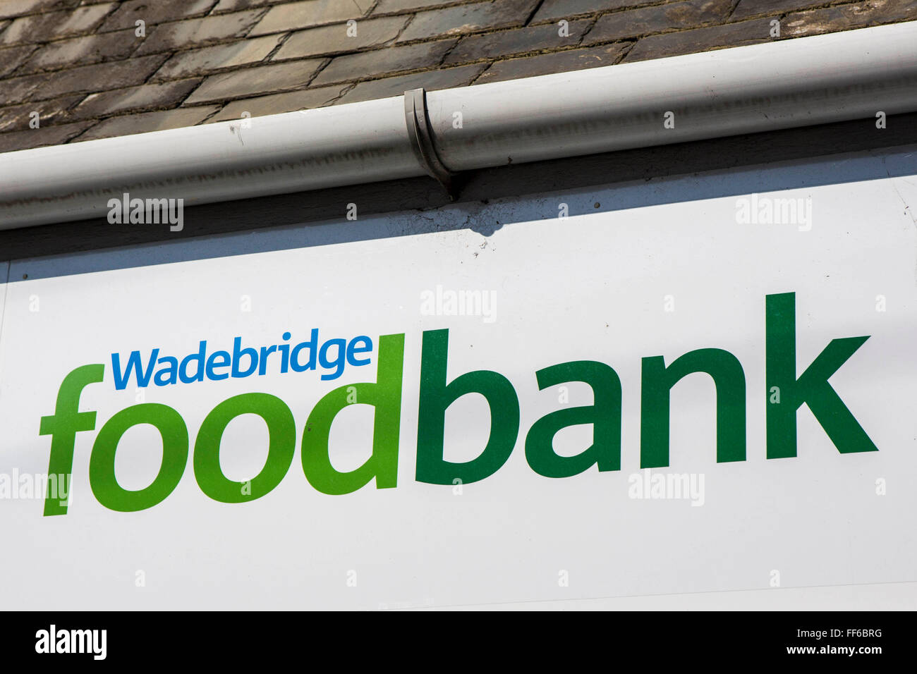 Wadebridge foodbank sign outside the Trussell Trust foodbank and ...