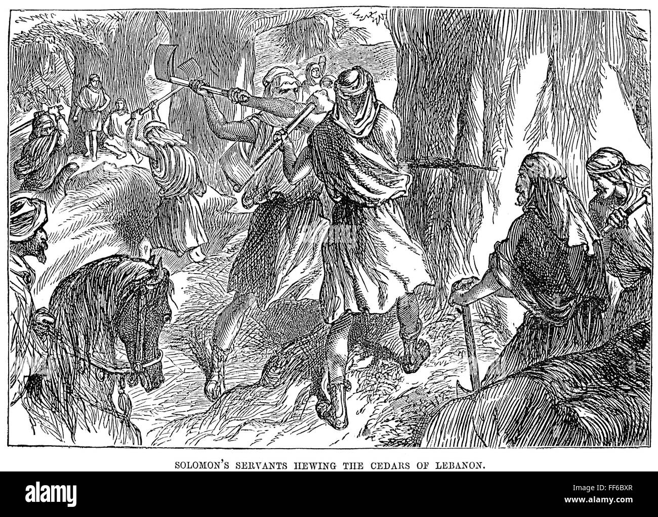 TEMPLE OF SOLOMON. /nKing Solomon's servants building the temple from ...