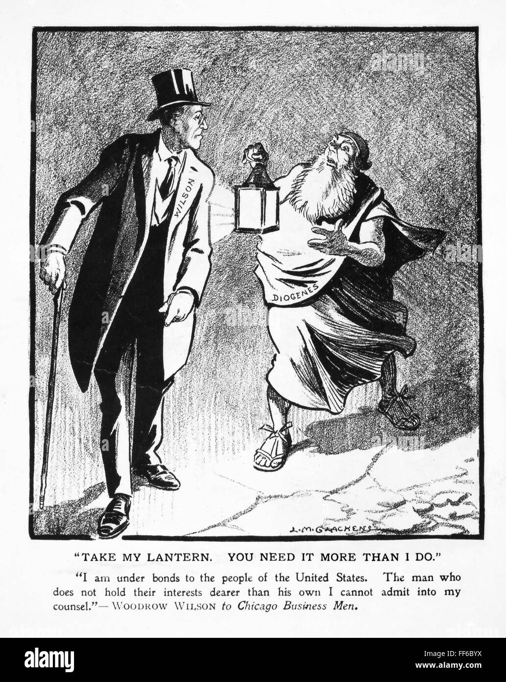 WILSON CARTOON, 1913. /nCartoon featuring President Woodrow Wilson by ...