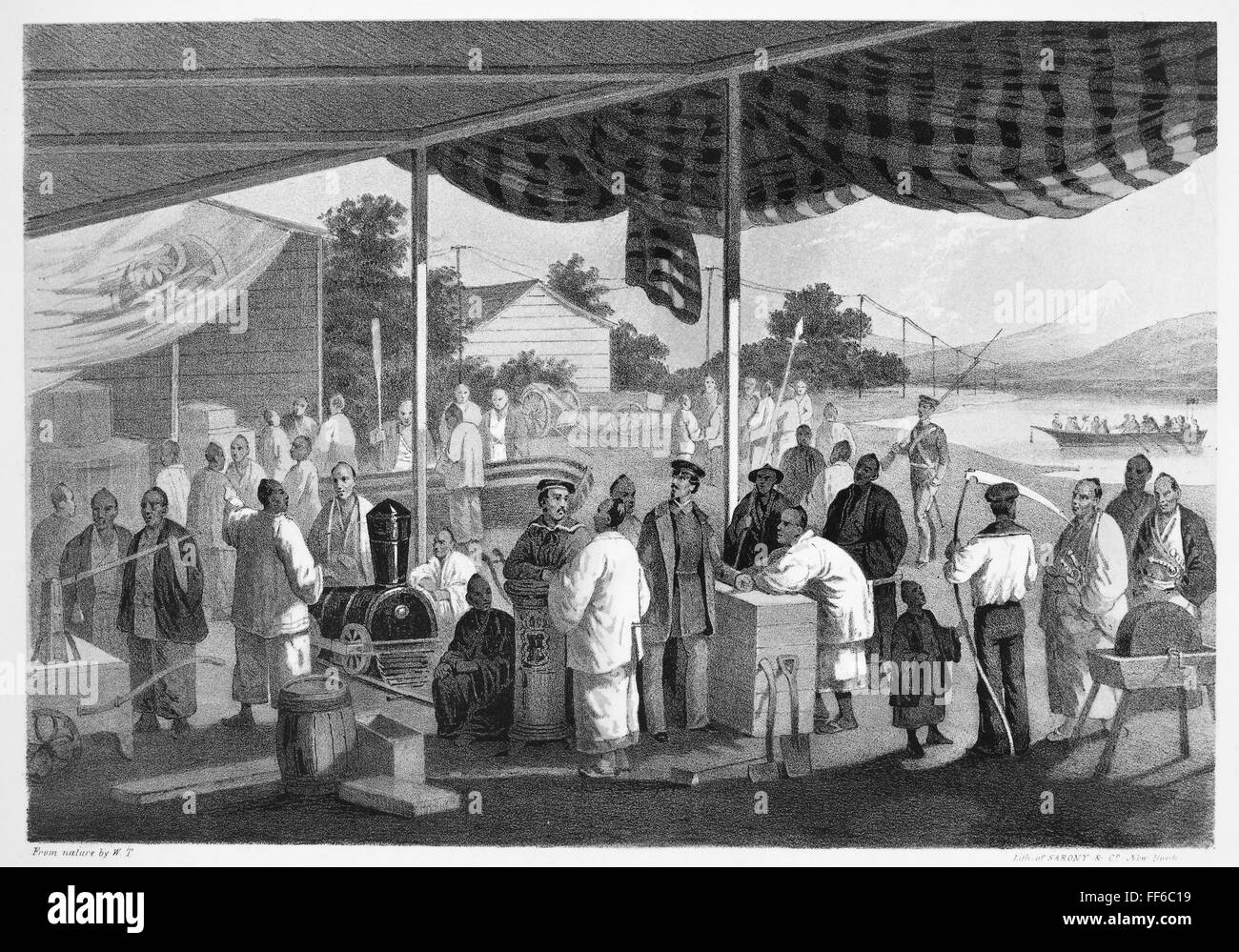 PERRY IN JAPAN, 1852-54. /nCommodore Matthew Calbraith Perry's ...