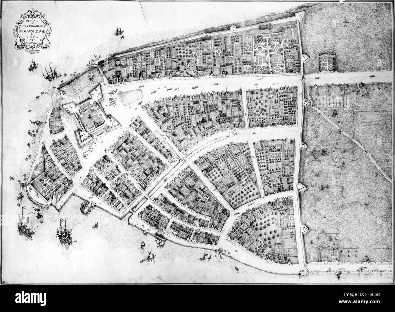 NEW YORK, 17th CENTURY. /nRectified redraft of the Castello Plan of ...