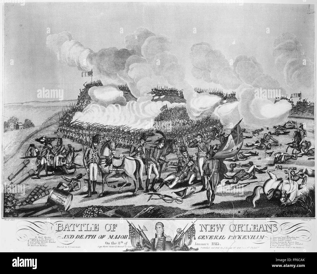 BATTLE OF NEW ORLEANS. /nDeath of General Edward Pakenham at the Battle ...