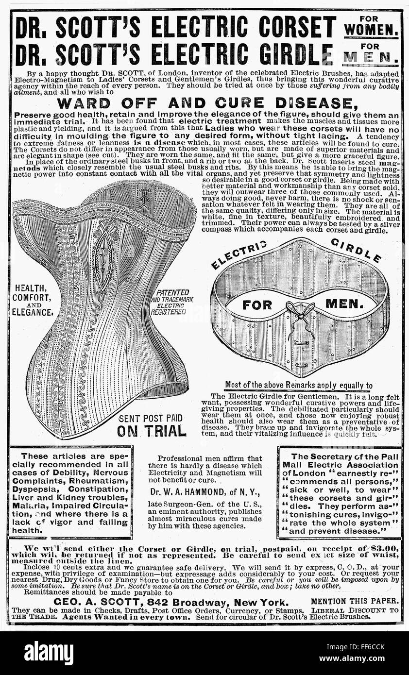 ELECTRIC CORSET, 1882. /nDr. Scott's Electric Corset. American ...