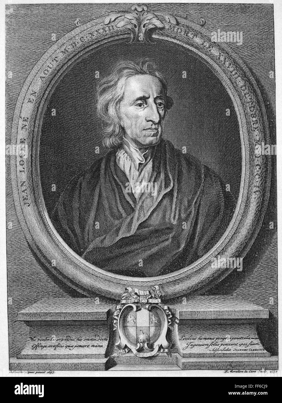 JOHN LOCKE (1632-1704). /nEnglish philosopher. Copper engraving, 1734 ...