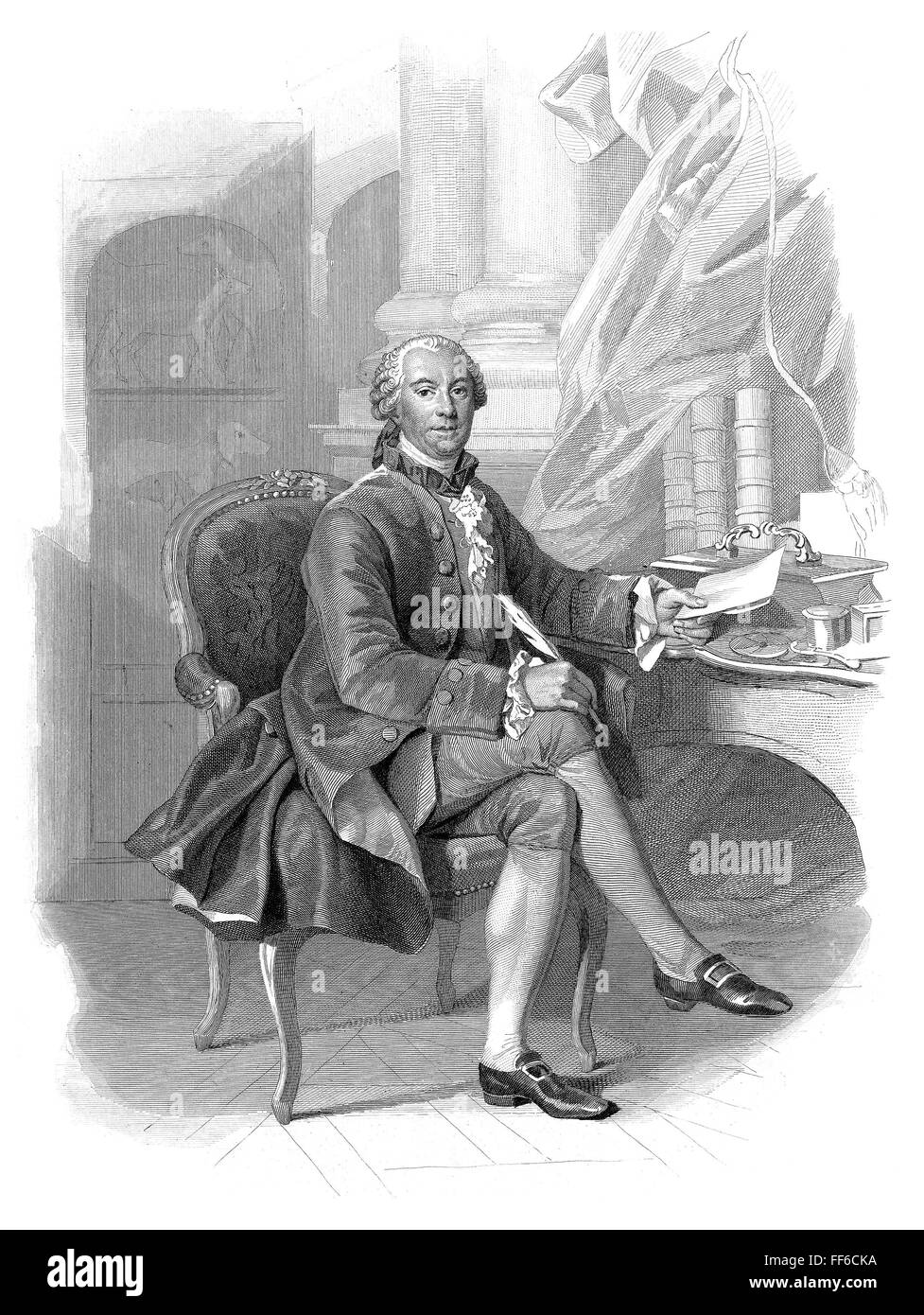 GEORGES LOUIS de BUFFON /n(1707-1788). French naturalist. Steel ...