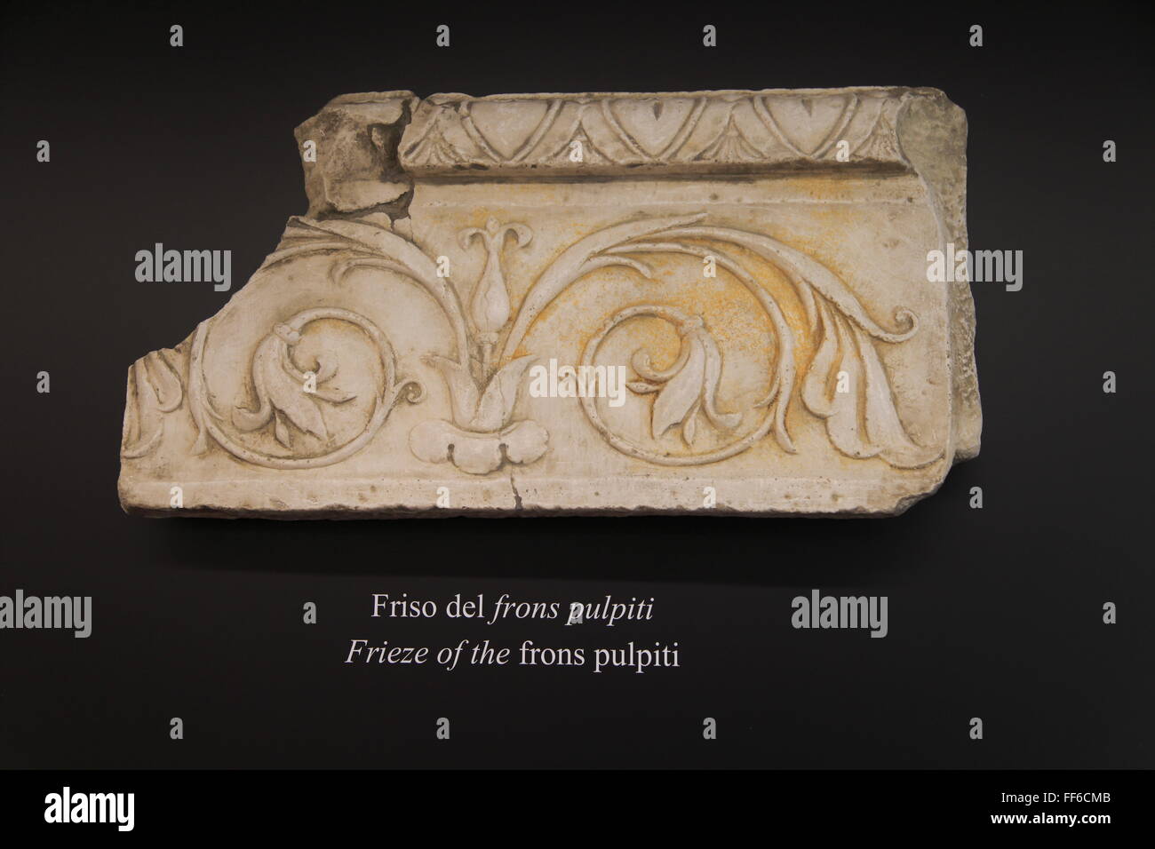 Roman amphitheatre museum display of stonework detail cadiz hi-res ...