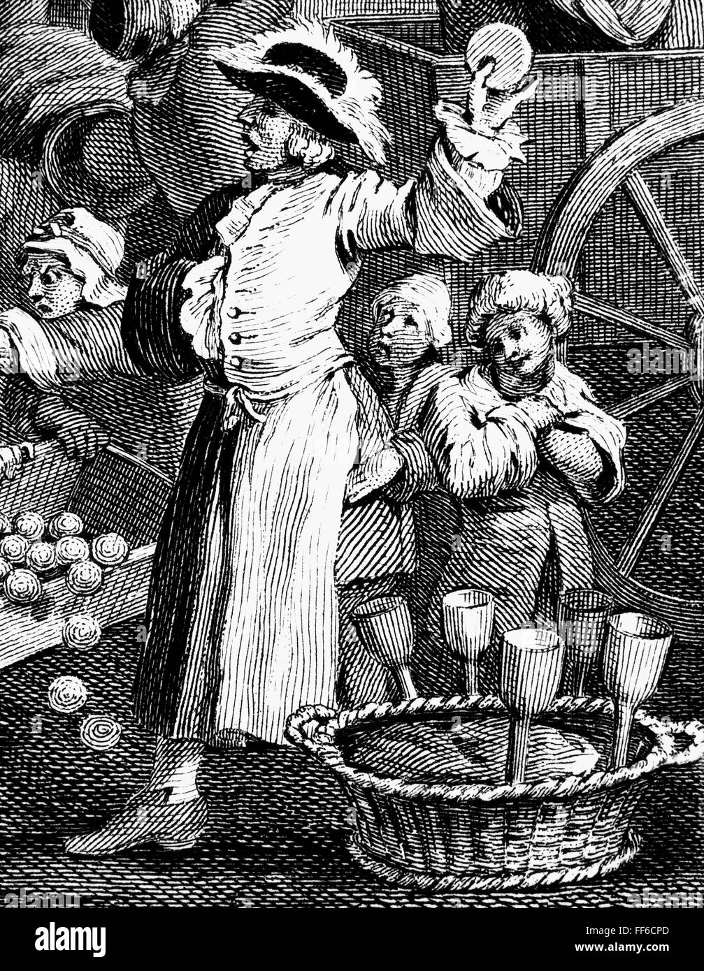HOGARTH: CUTPURSE, 1751. /nA child cutpurse at work. Detail from an ...