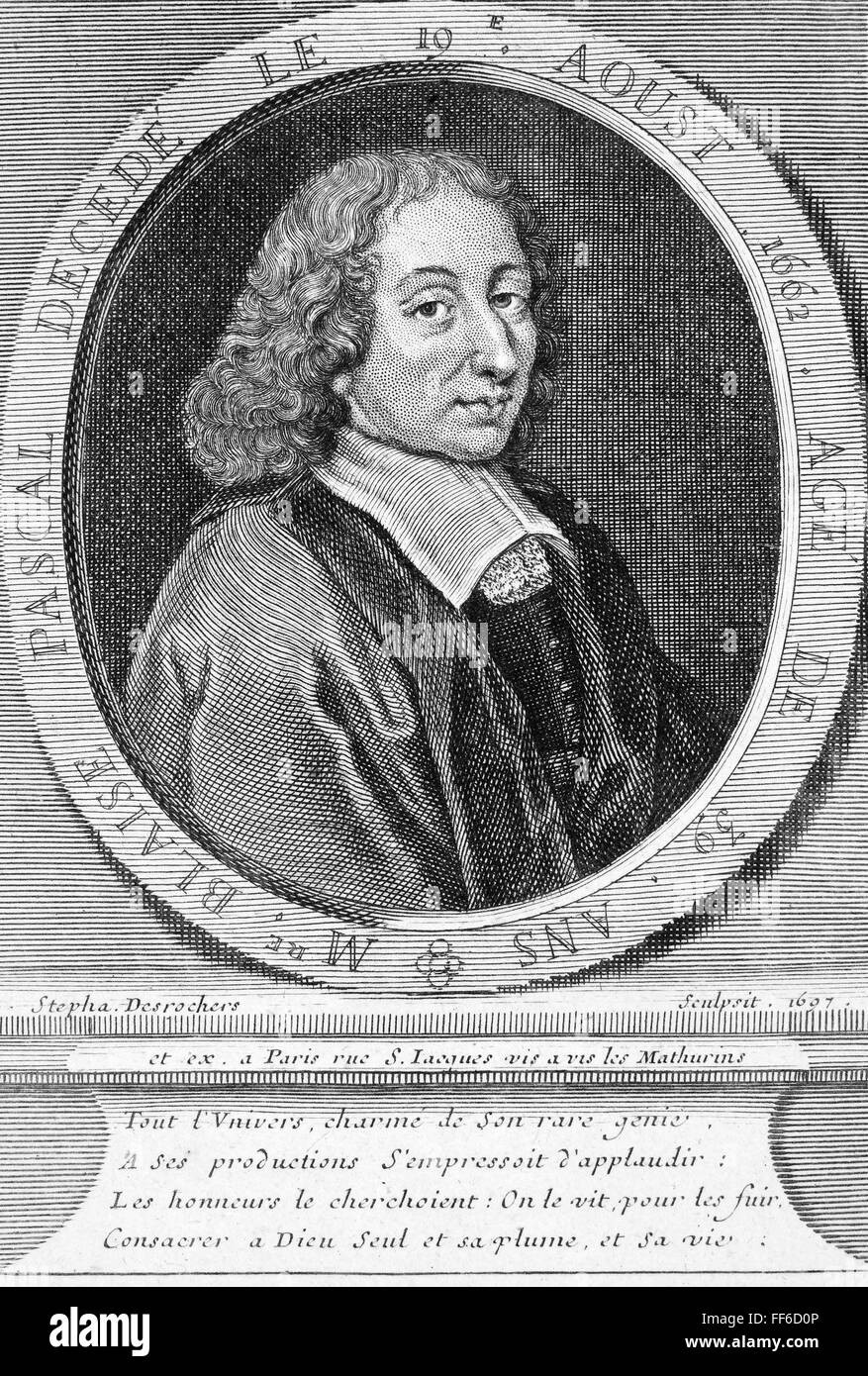 BLAISE PASCAL (1623-1662). /nFrench scientist and philosopher. Line ...