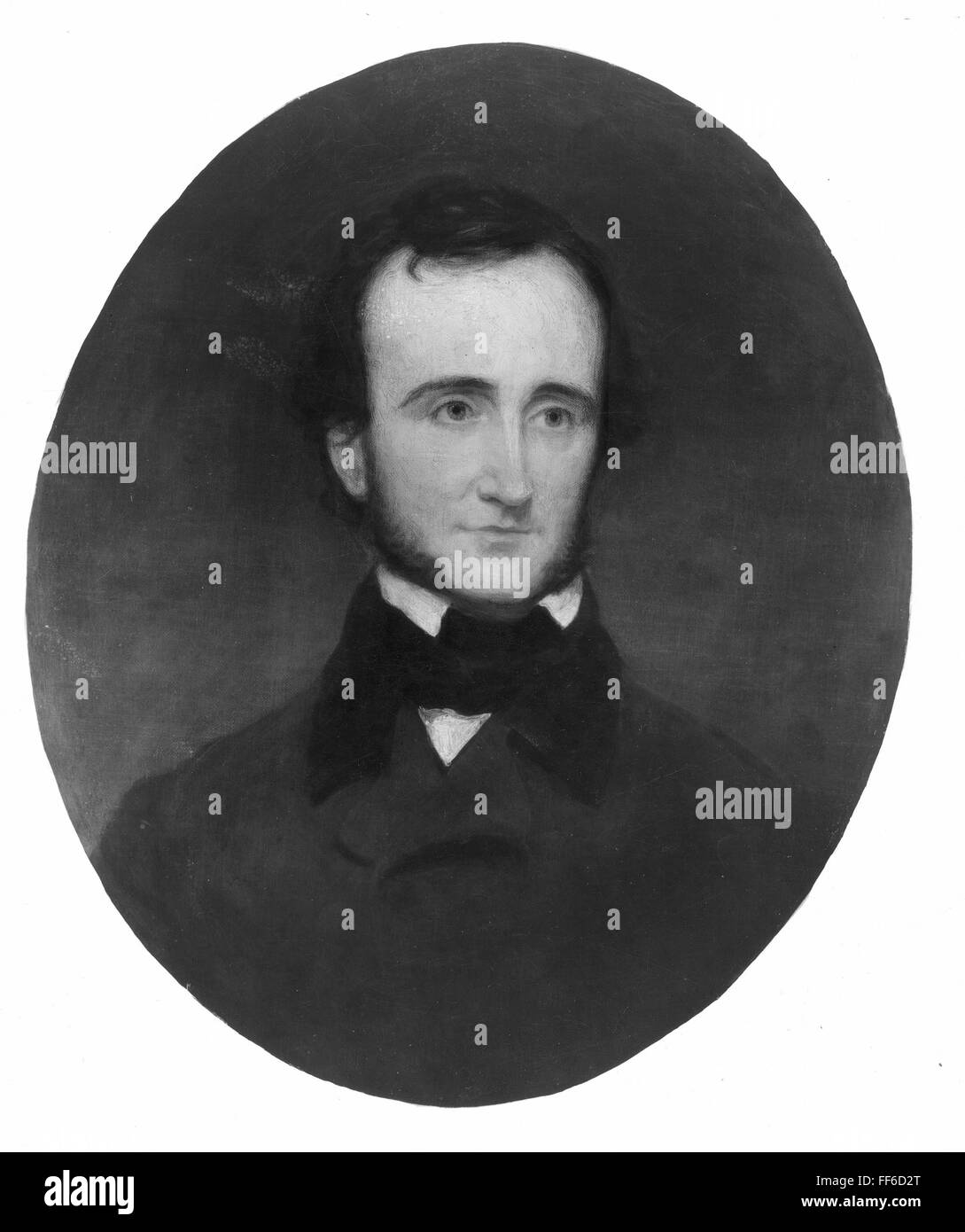 EDGAR ALLAN POE (1809-1849). /nAmerican writer. Oil on canvas, 1845, by ...