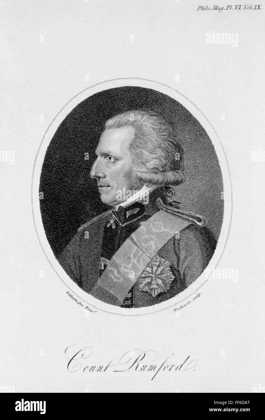 BENJAMIN THOMPSON /n(1753-1814). Count Rumford. American physicist ...