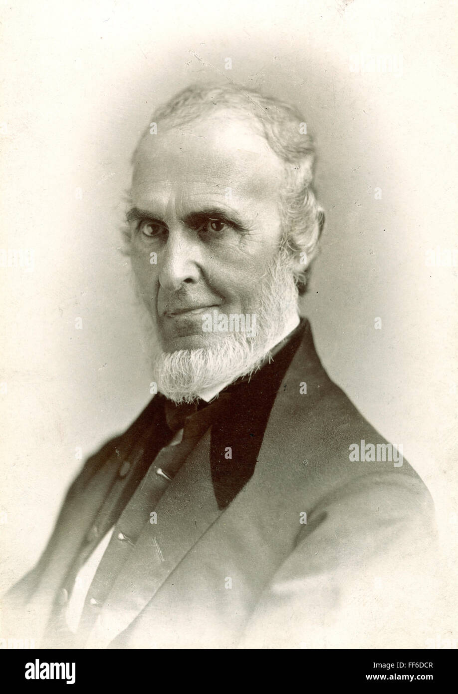 JOHN GREENLEAF WHITTIER /n(1807-1892). American poet. Original cabinet ...