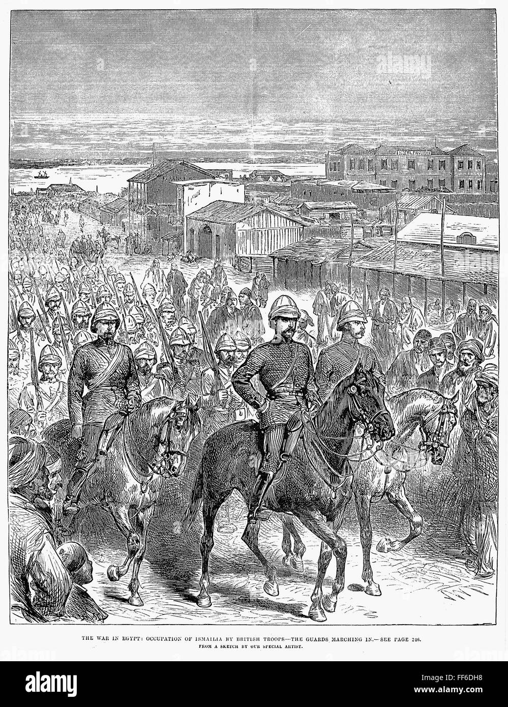 EGYPT: BRITISH OCCUPATION. /nBritish troops occupying Ismailia, Egypt ...
