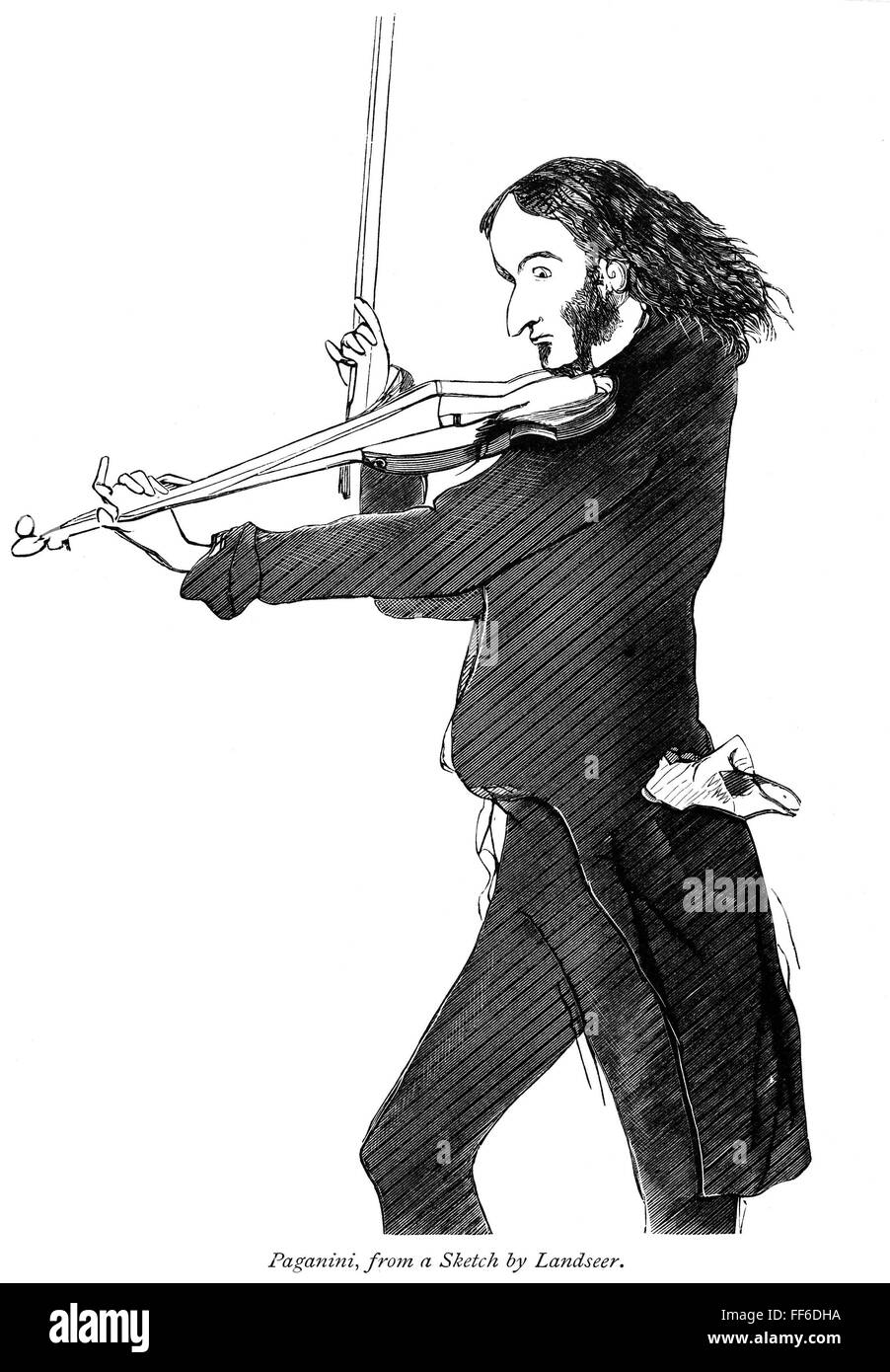 NICOLO PAGANINI (1782-1840). /nItalian composer and violinist. Wood ...