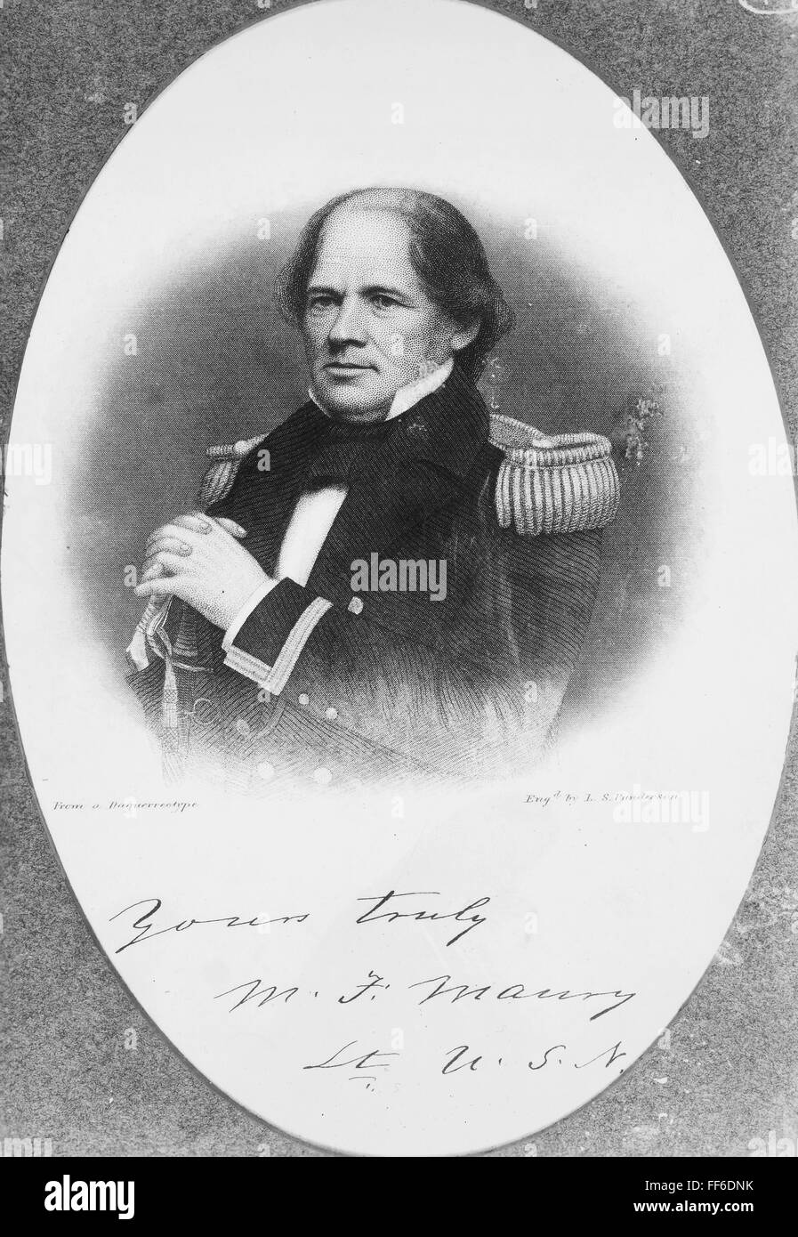 MATTHEW FONTAINE MAURY /n(1806-1873). American naval officer and oceanographer. Steel engraving ...