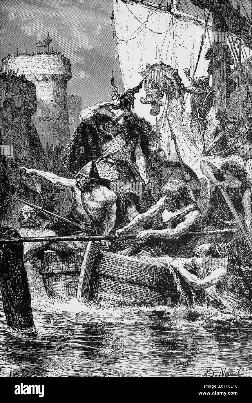 ROLLO (c860-c931). /nNorse chieftain and Viking leader. Rollo and his ...