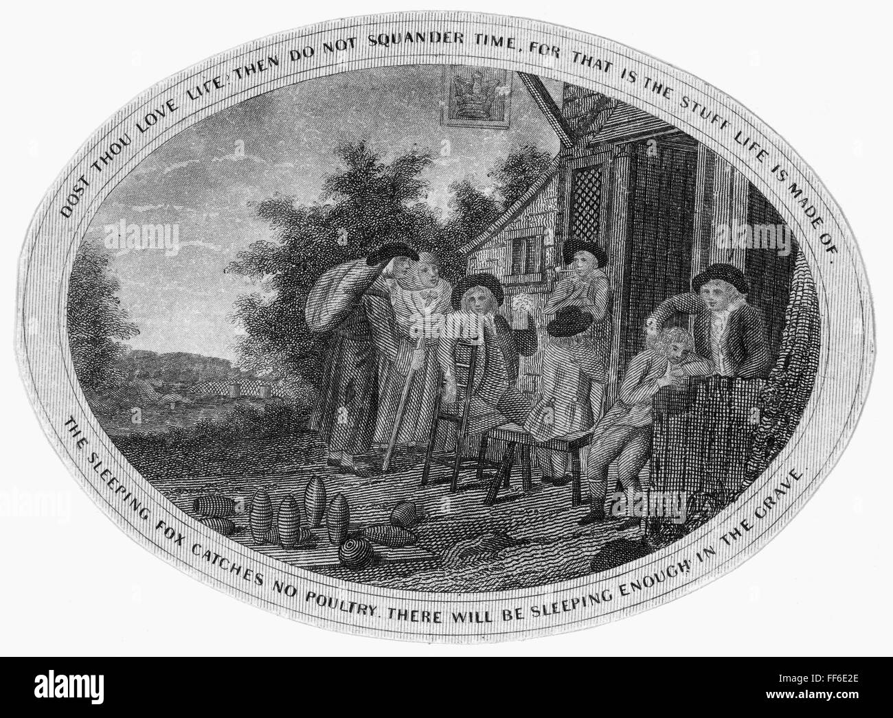 POOR RICHARD ILLUSTRATED. /nPanel from an engraving, c1800, for ...