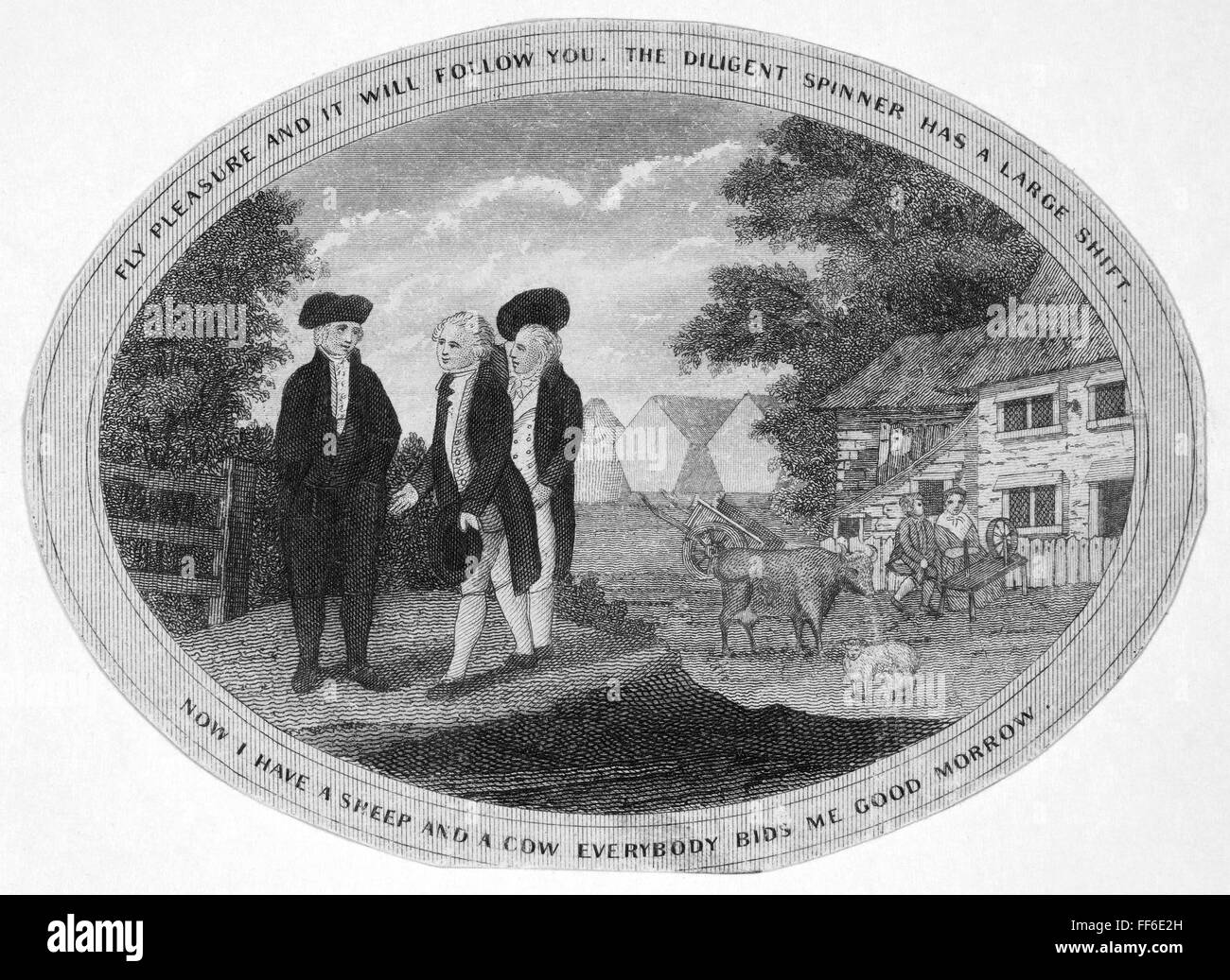 POOR RICHARD ILLUSTRATED. /nPanel from an engraving, c1800, for ...