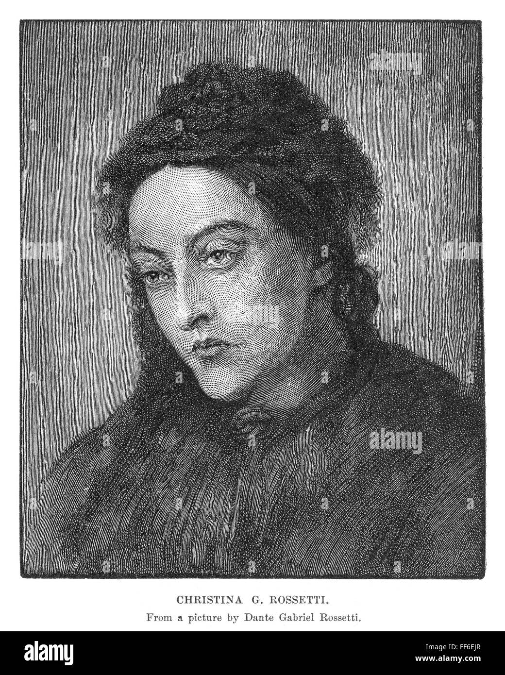 CHRISTINA ROSSETTI /n(1830-1894). English poet. Wood engraving after ...