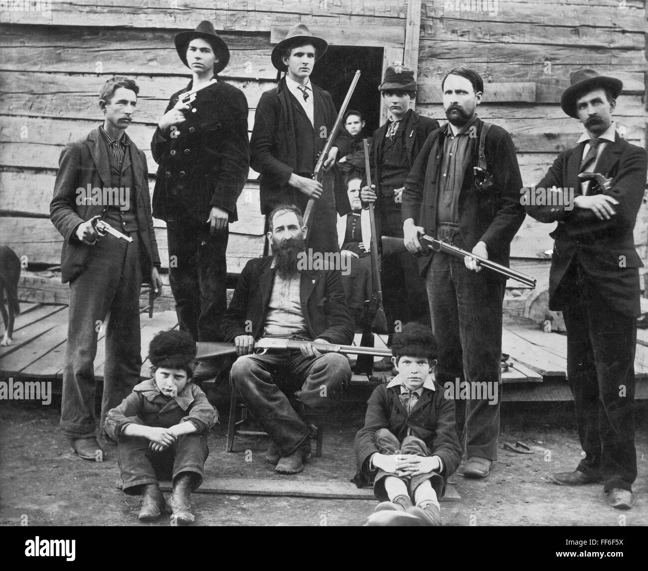 THE HATFIELDS, 1899. /nSome members of the Hatfield clan, photographed ...