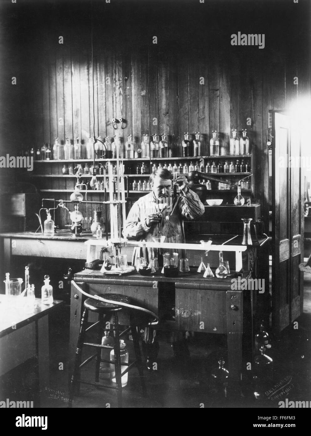 THOMAS EDISON (1847-1931). /nAmerican inventor. Photographed in his ...