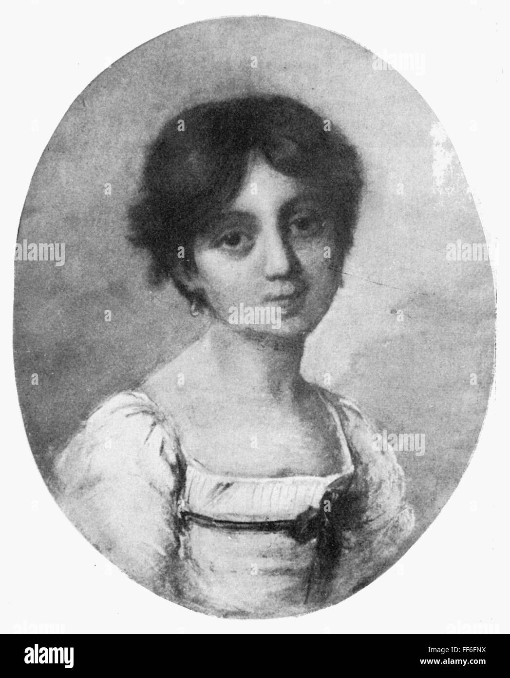 GEORGE SAND (1804-1876). /nFrench writer. Portrait at age 7 Stock Photo ...