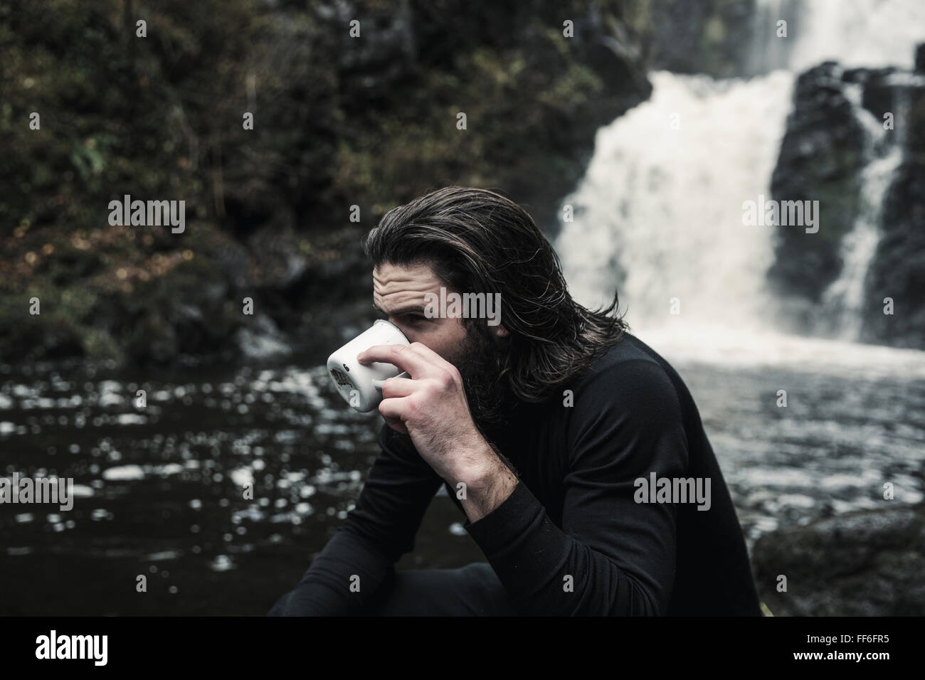 Man drinking river water hi-res stock photography and images - Alamy