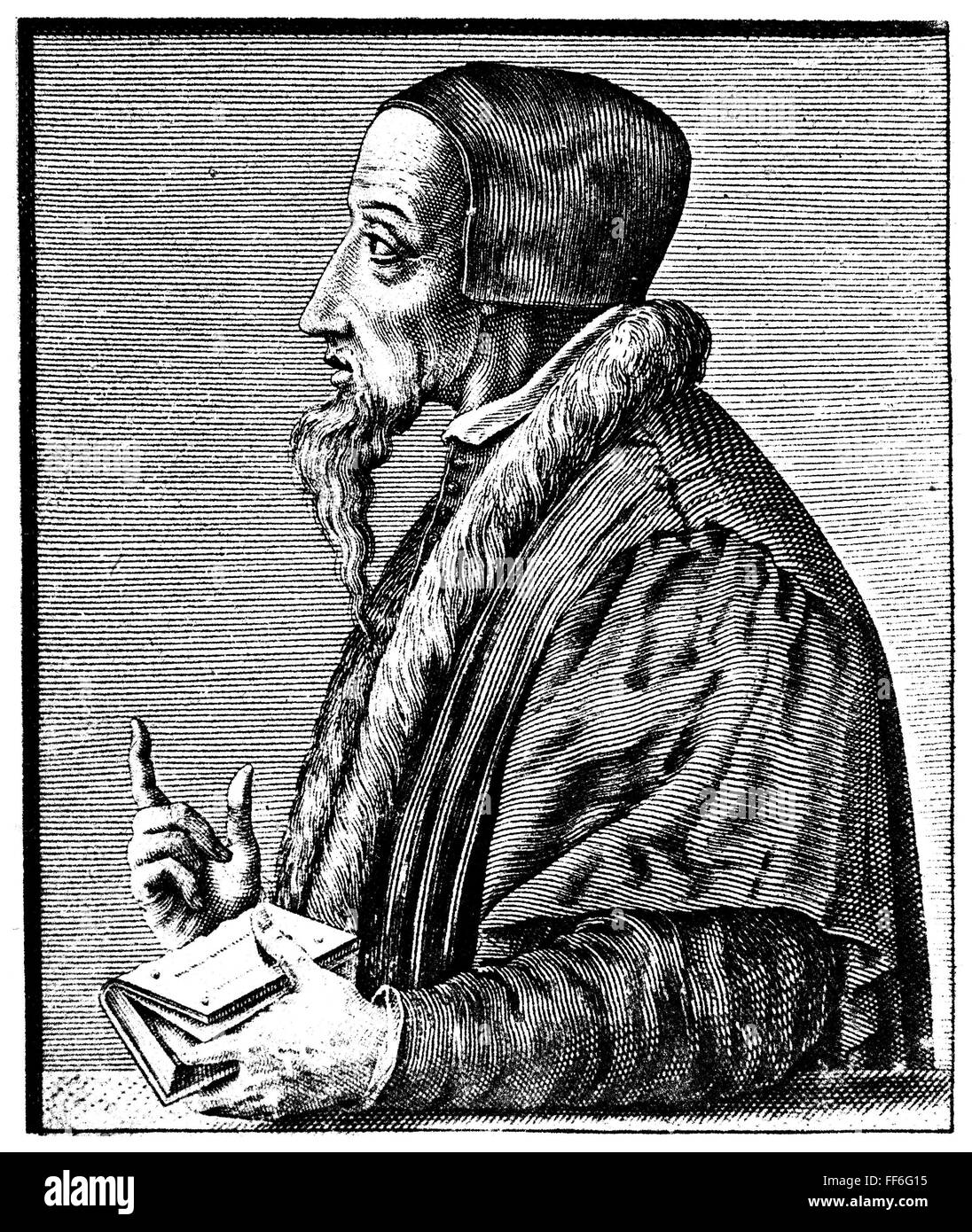 JOHN CALVIN (1509-1564). /nFrench theologian and reformer. Line ...