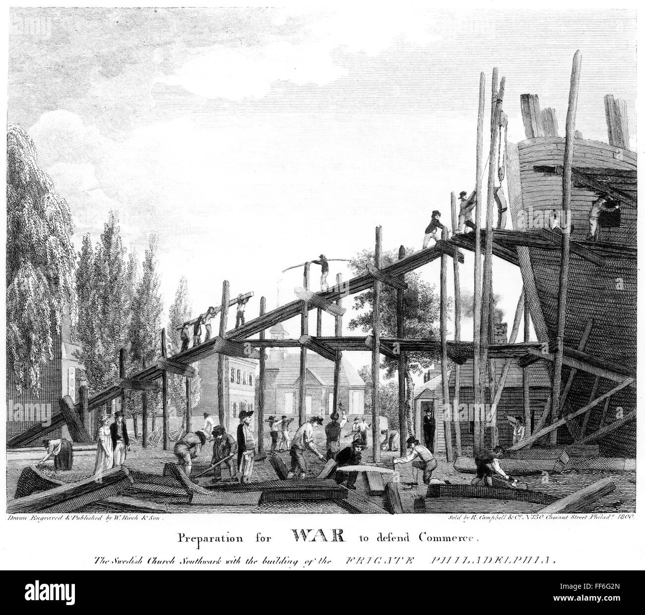 USS PHILADELPHIA, 1800. /nPreparation for War to defend commerce. The ...