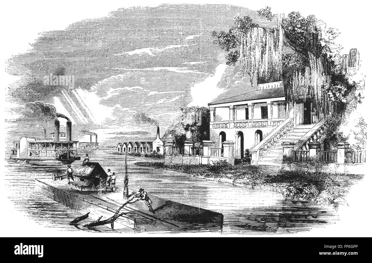 SOUTH: SUGAR PLANTATION. /nA Louisiana planter's house and sugar ...