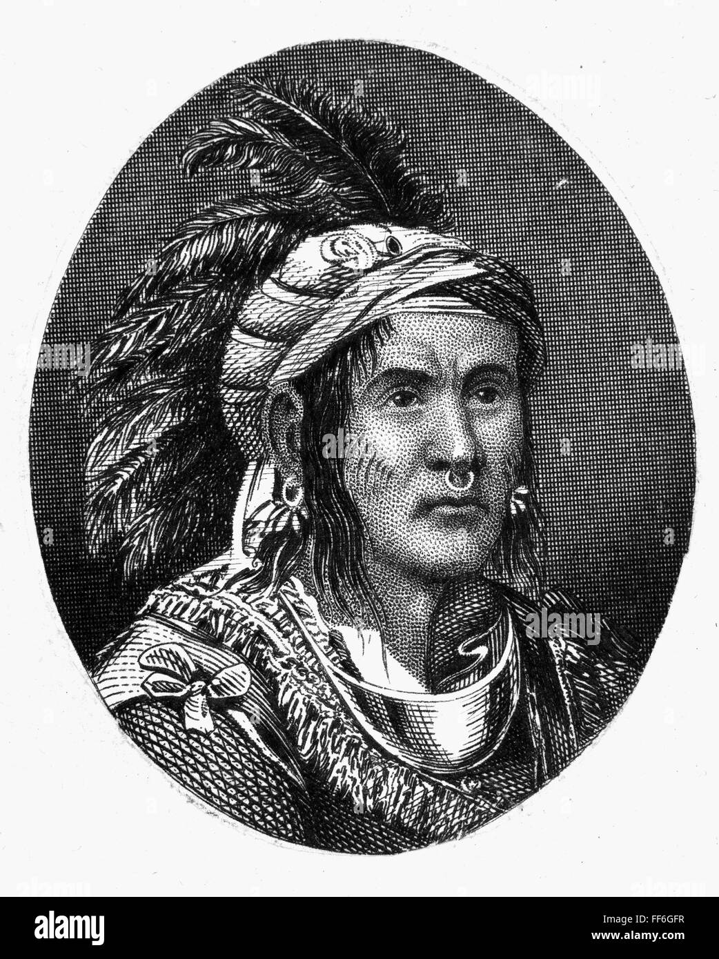 PONTIAC (d. 1769). /nOttawa Native American chief. Steel engraving ...