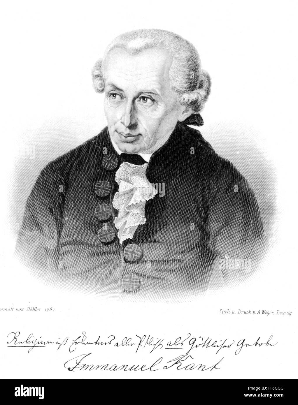 IMMANUEL KANT (1724-1804). /nGerman philosopher. Engraving after a ...