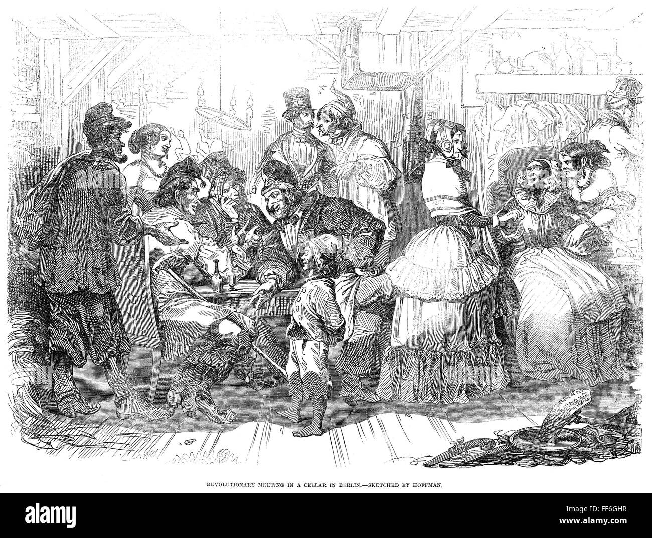 GERMANY: REVOLUTION, 1848. /nRevolutionary meeting in a cellar in ...