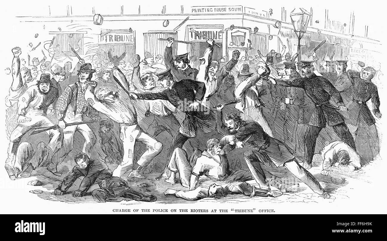 NEW YORK: DRAFT RIOTS. /nCharge of the police on the rioters at the ...