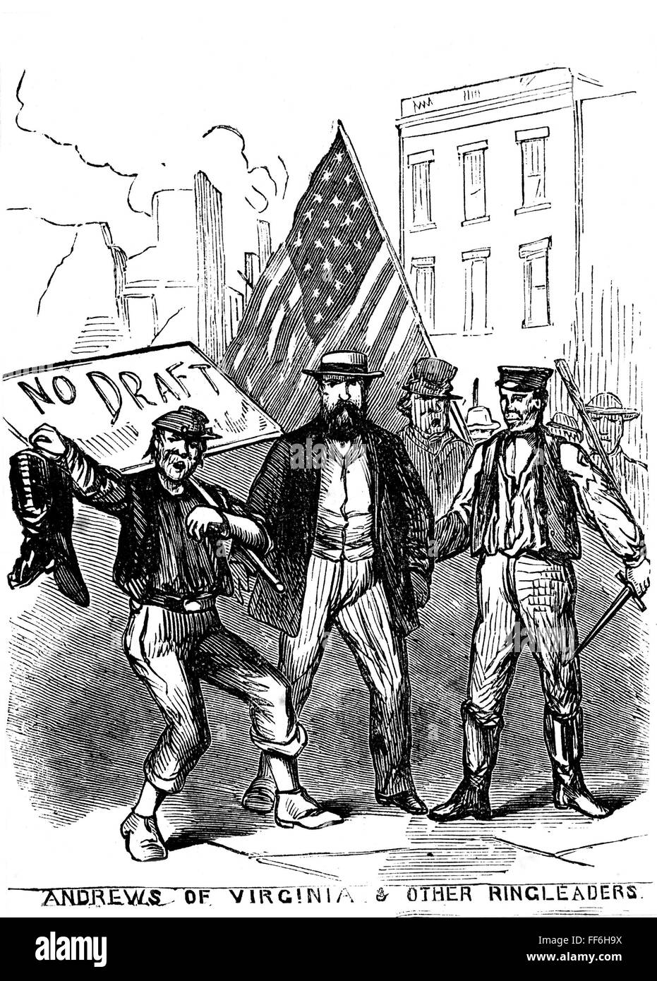 NEW YORK: DRAFT RIOTS 1863. /nLeaders of rioting mob during the New ...