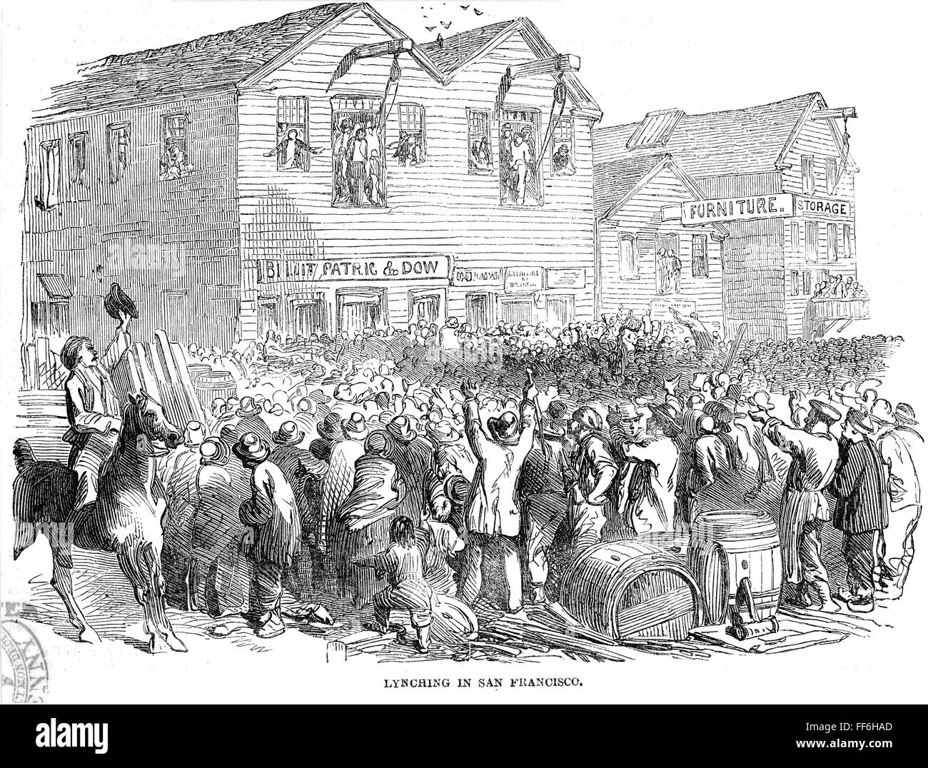 VIGILANTE LYNCHING, 1851. /nThe execution of Sam Whittaker and Robert ...