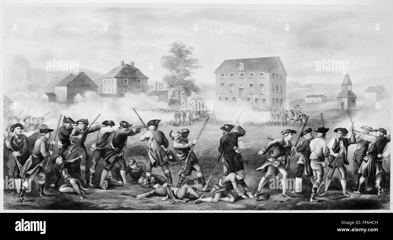 BATTLE OF LEXINGTON, 1775. /nThe Battle of Lexington during the ...