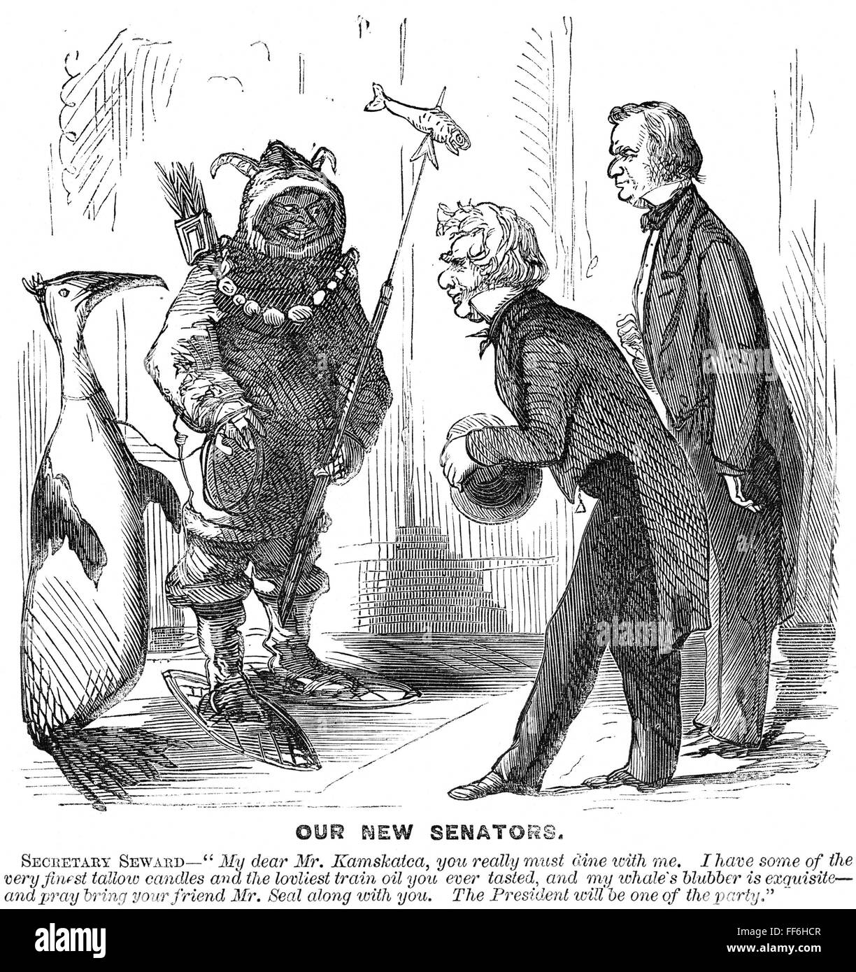 ALASKA PURCHASE CARTOON. /nAn American cartoon of 1867 on the Alaska ...