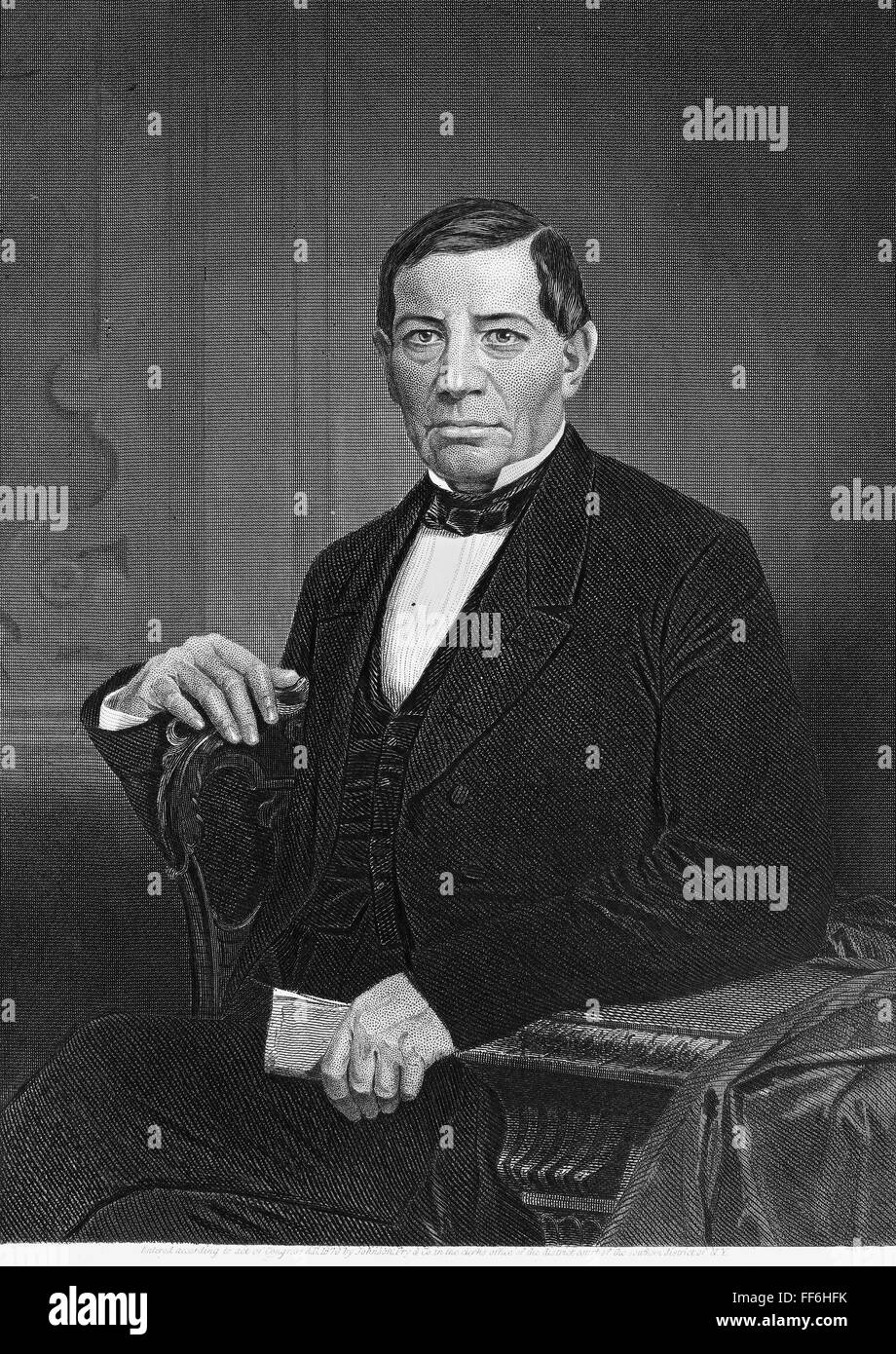 BENITO PABLO JUAREZ /n(1806-1872). Mexican statesman. Steel engraving ...