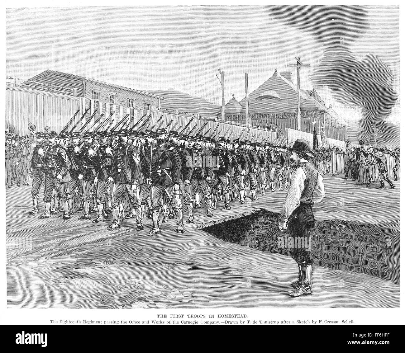 HOMESTEAD STRIKE, 1892. /n'The First Troops in Homestead. The ...