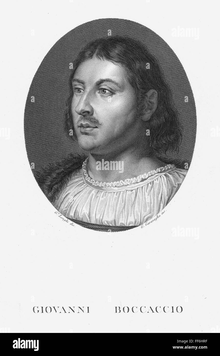 GIOVANNI BOCCACCIO /n(1313-1375). Italian writer. Line engraving ...