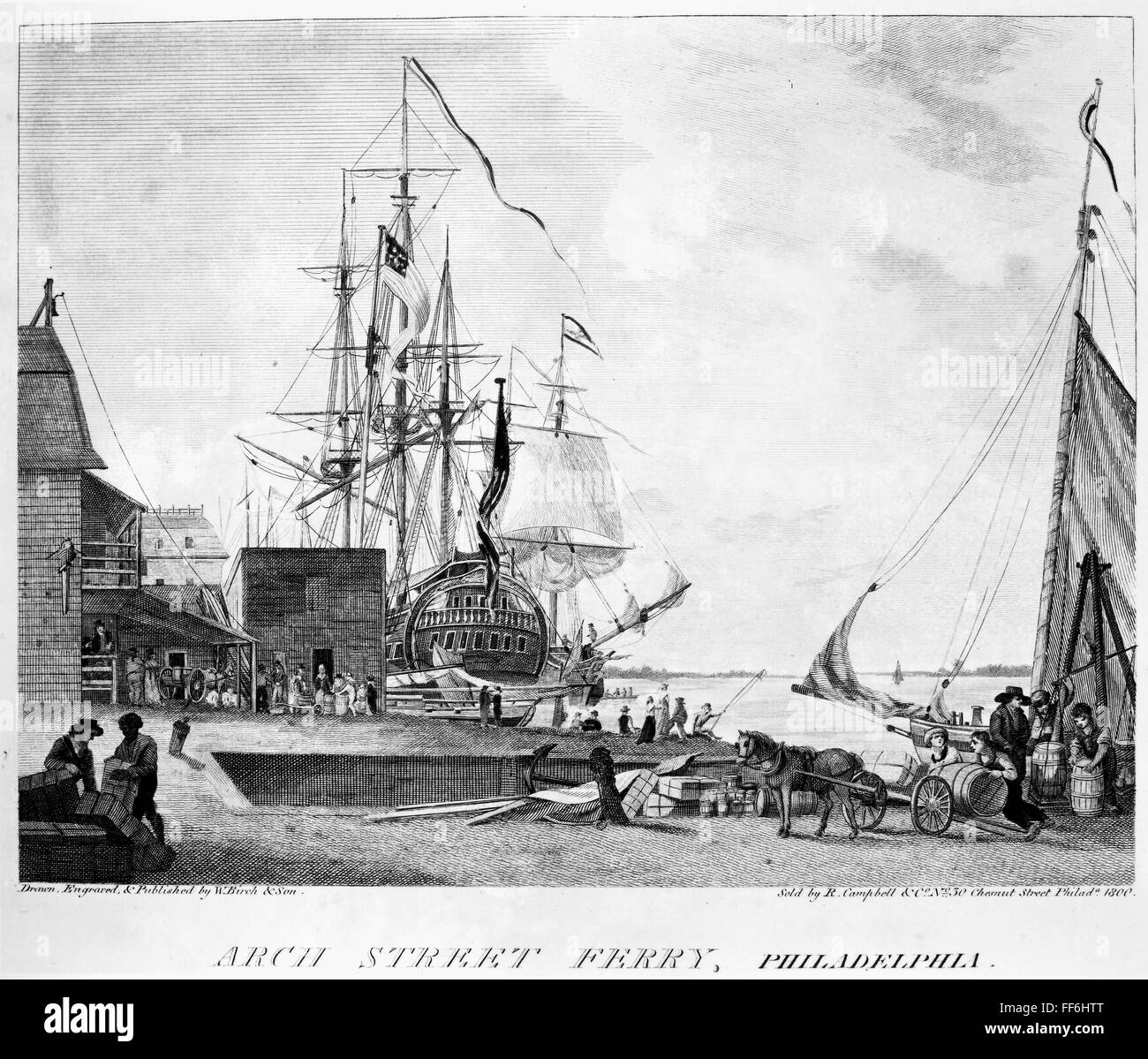 PHILADELPHIA FERRY, 1800. /nThe Arch Street Ferry, Philadelphia ...