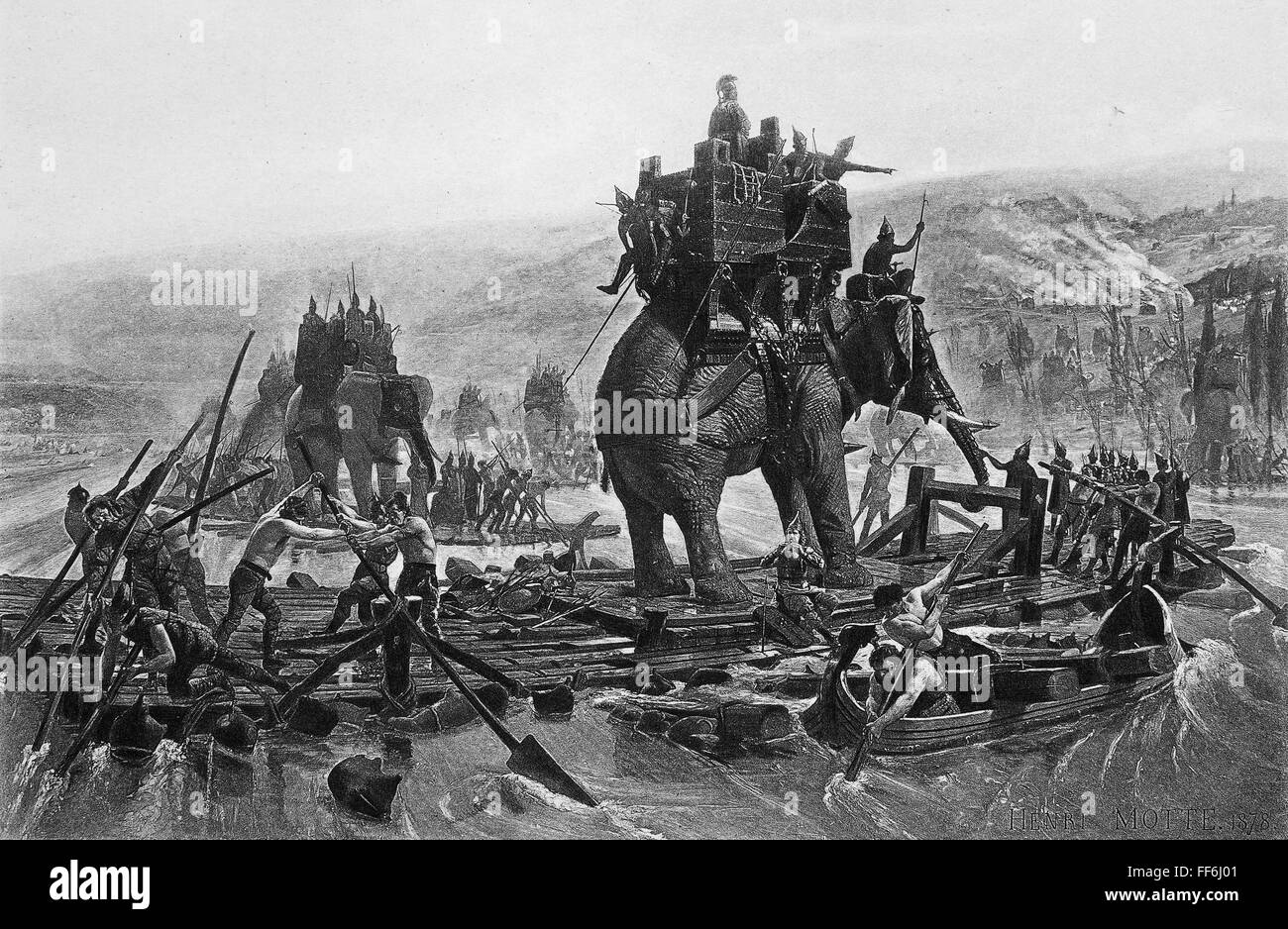 Hannibal barca crossing the rhone motte High Resolution Stock ...